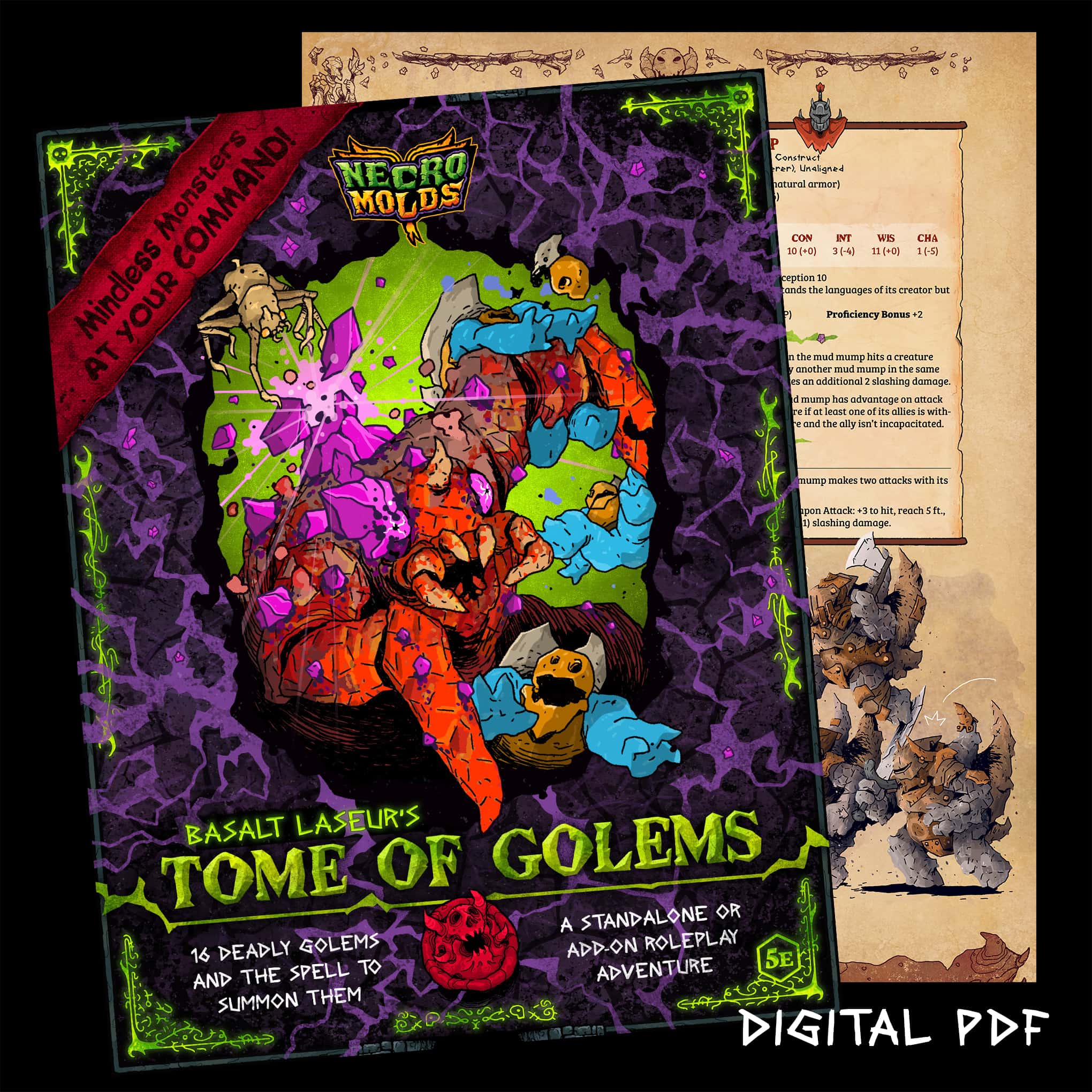 Basalt LaSeur’s Tome of Golems: A D&D 5E Supplement – Necromolds